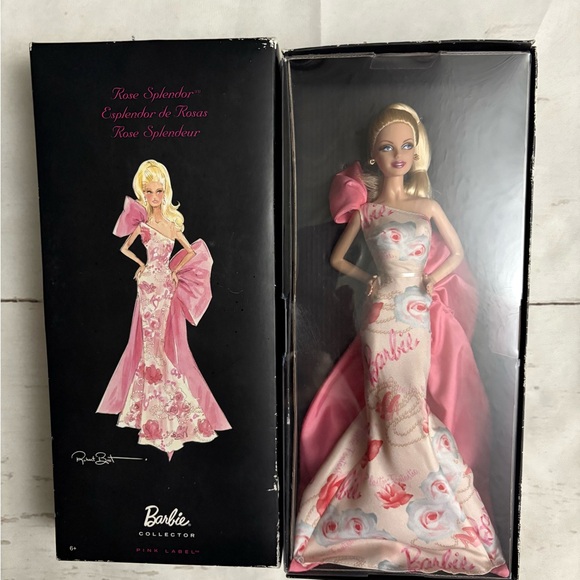 Avon | Toys | Barbie Collector Pink Label Rose Splendor Doll Gown By ...